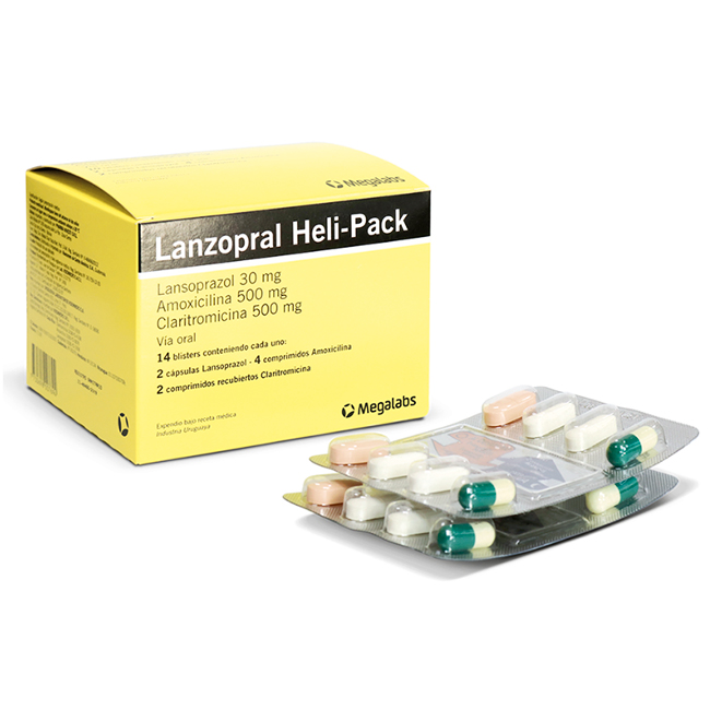 Lanzopral Helipack con Lansoprazol 30mg Amoxicilina 500mg ...