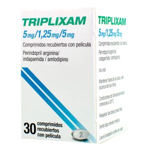 Triplixam 5mg/1.25mg/5mg Perindopril Arginina Indapamida Amlodipino ...