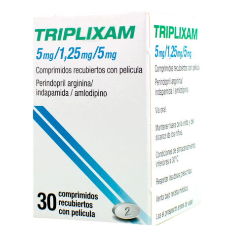 Triplixam 5mg/1.25mg/5mg Perindopril Arginina Indapamida Amlodipino ...