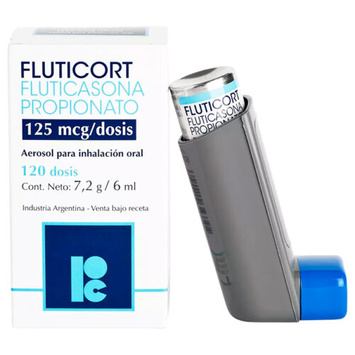 Fluticort Inhalador con Fluticasona 125mcg: 120 Dosis para Control ...