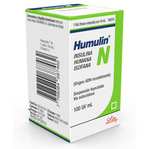 Humulin N Insulina Humana Isofana 100UI/mL–Frasco 10mL – Farmacias Julios Panamá