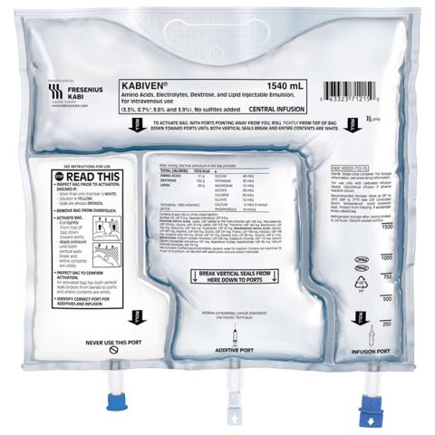 Kabiven Nutrición Parenteral Total en Bolsa Tricameral - Farmacias ...